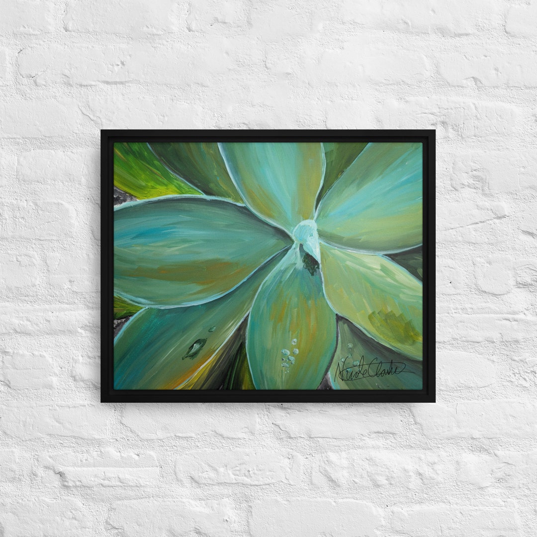 Framed Canvas Print of Original Hilo Agave Painting - Etsy
