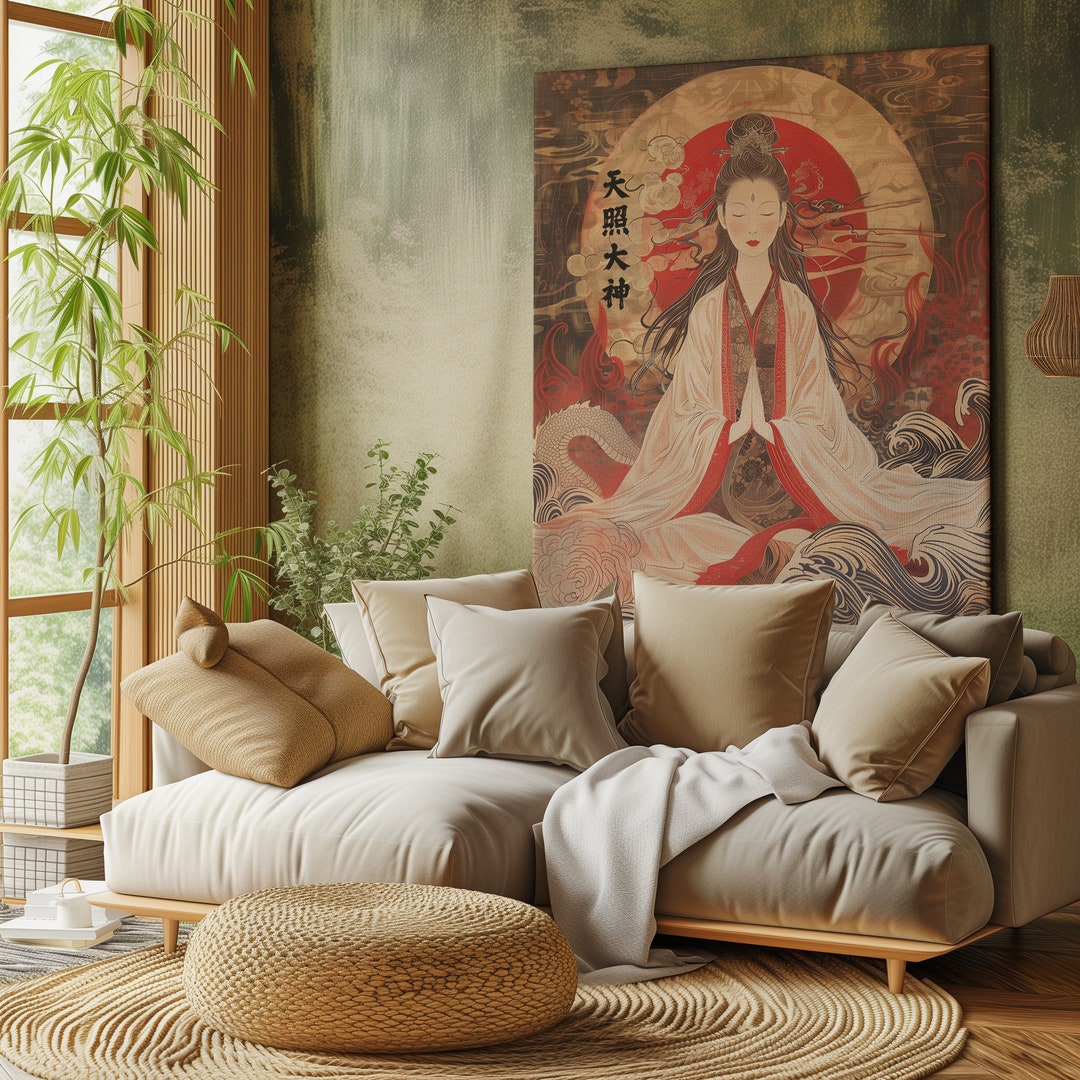 Tapestry of Amaterasu Japanese Sun Goddess | Spiritual Tranquil Asian ...
