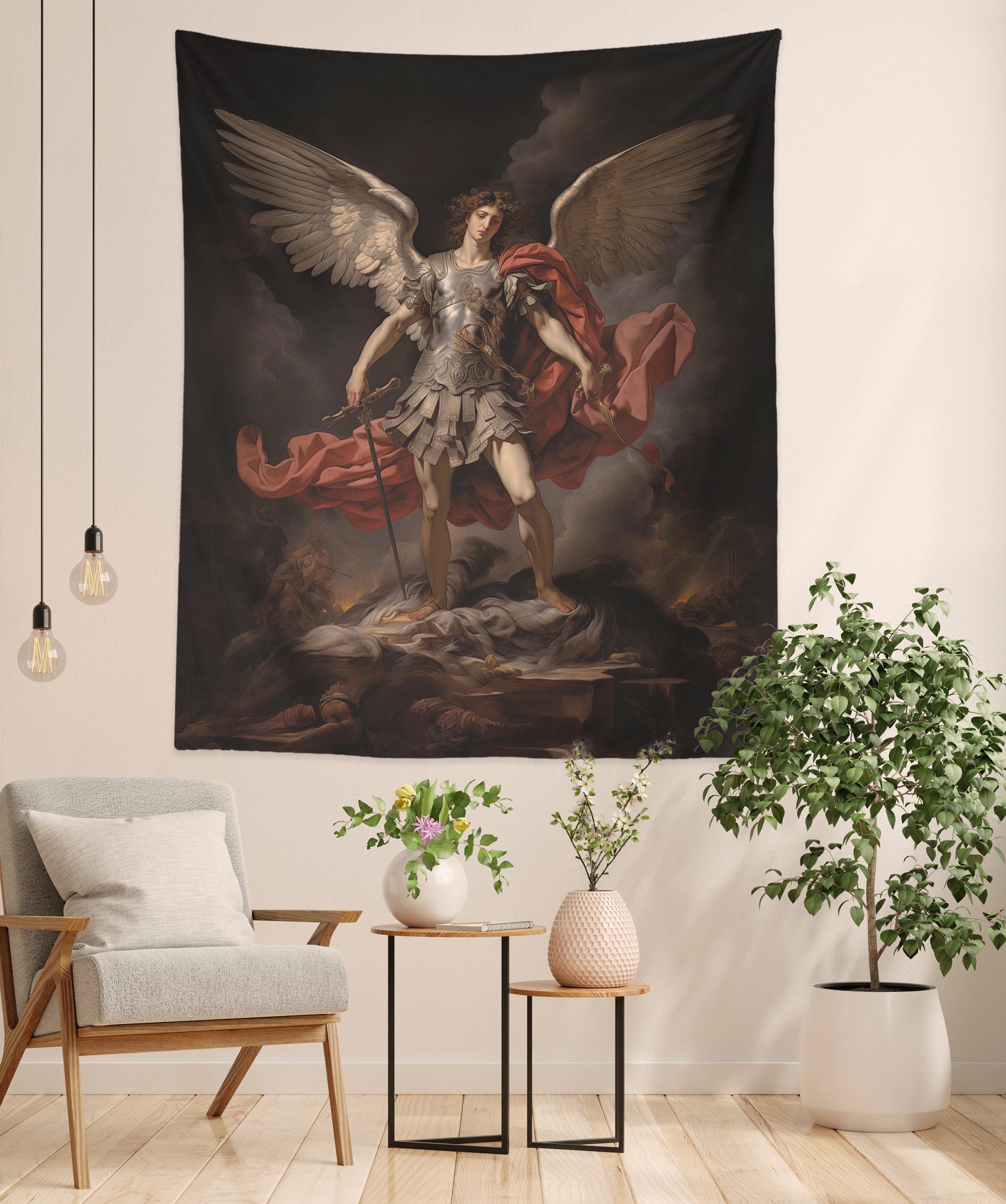 Tapestry of Archangel St.michael Renaissance Baroque Style Inspired by ...