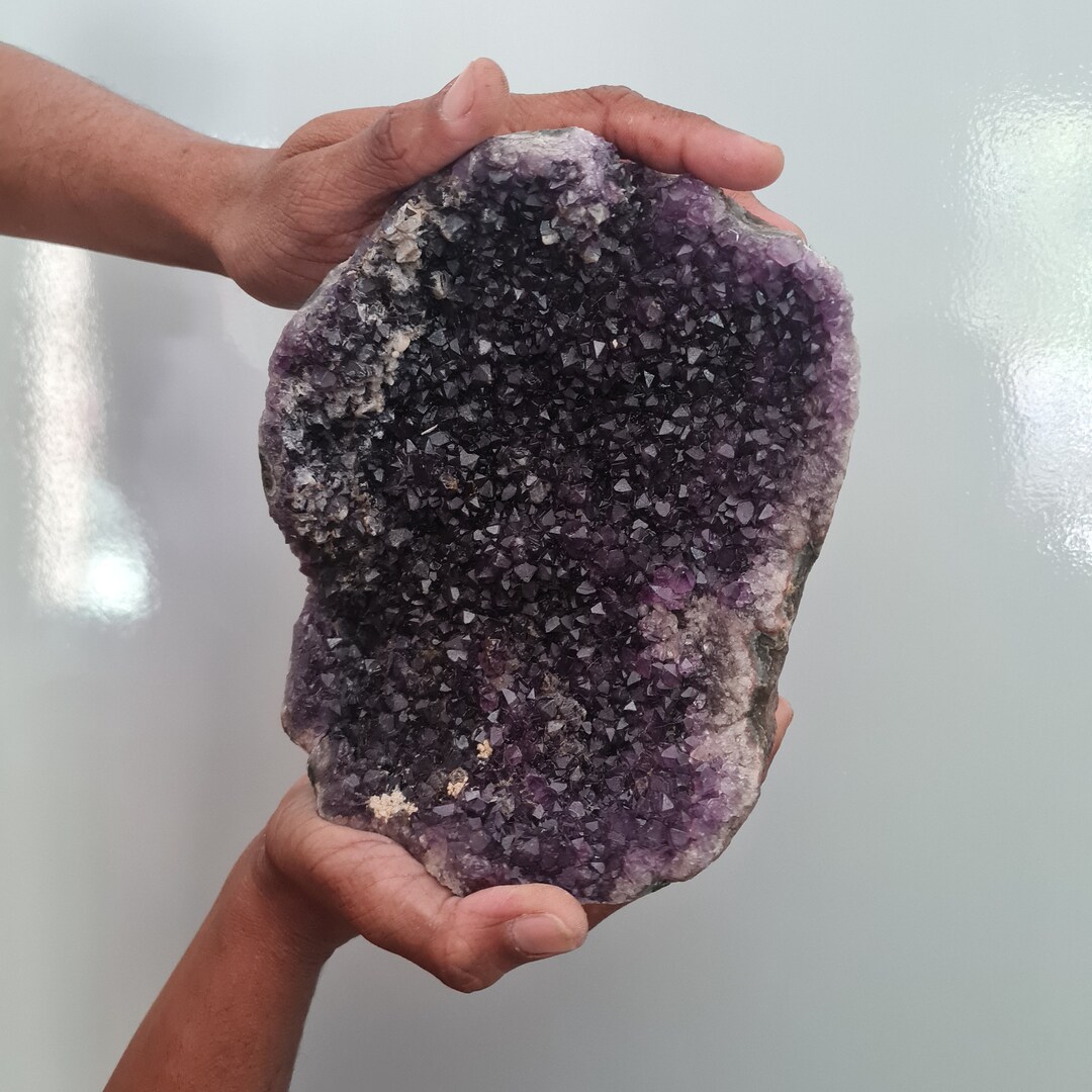 Natural Raw Amethyst Geode With Crystal Calcite Inclusion From Uruguay ...