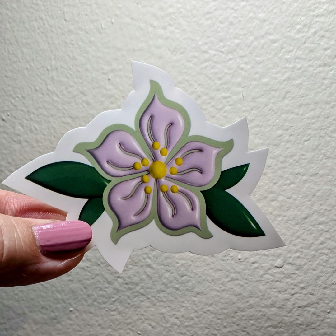 Cute Pink Flower Vinyl Stickers Adorable Waterproof Floral Decals for ...