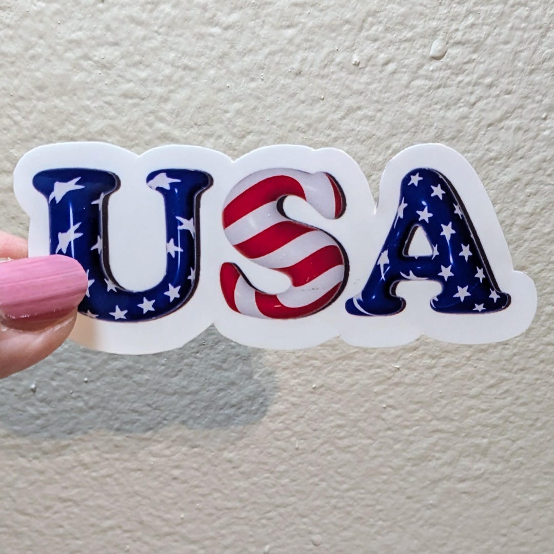 Patriotic Usa American Flag Pattern Stickers Red, White, and Blue ...