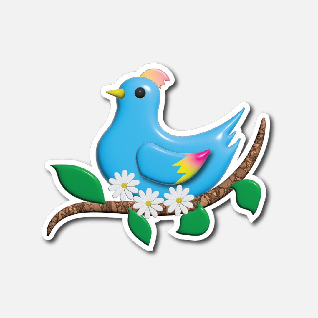 Cute Blue Bird 3d Design Vinyl Stickers - Etsy