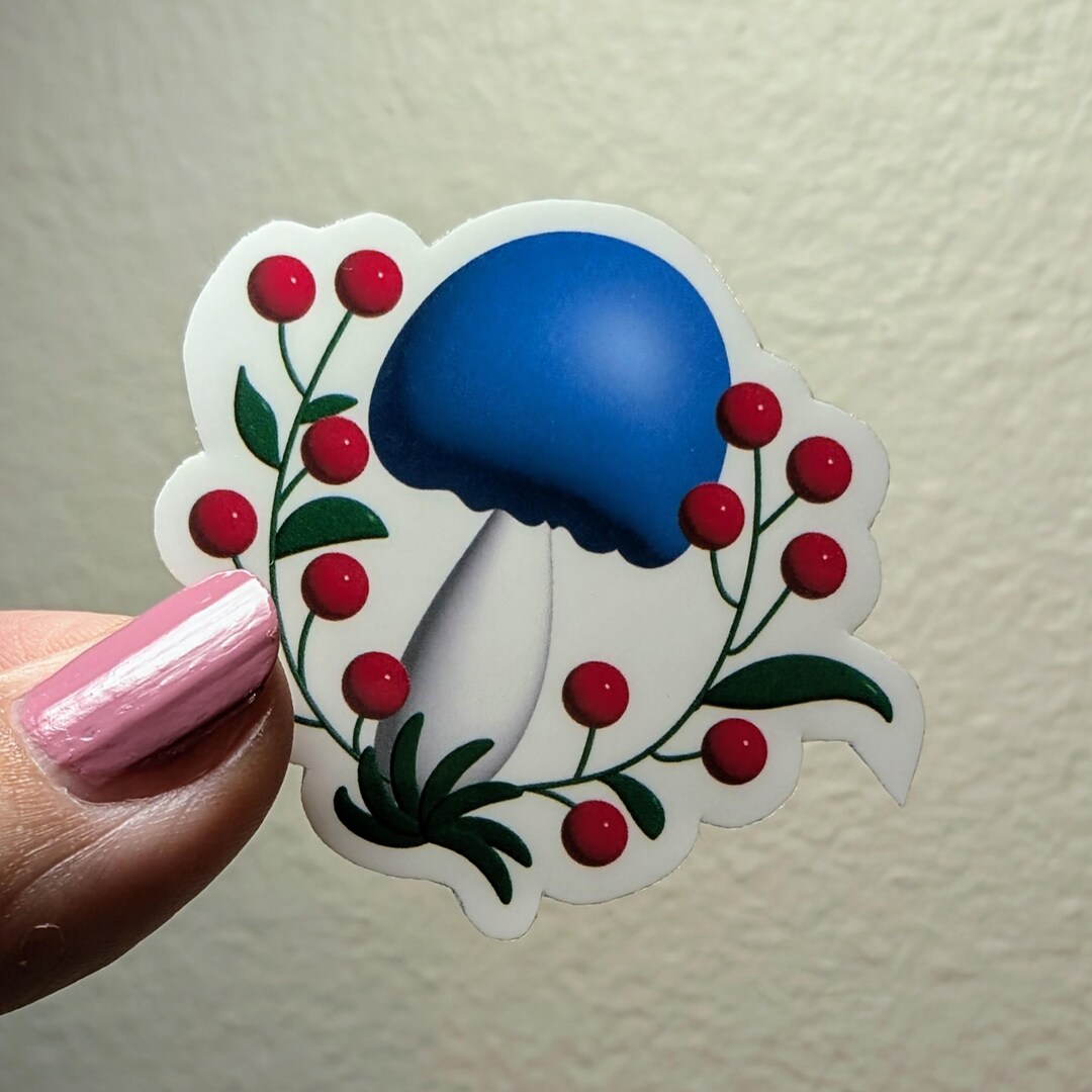 Blue Mushrooms, Fungi, Toadstools, Mushies, Shrooms Vinyl Stickers ...