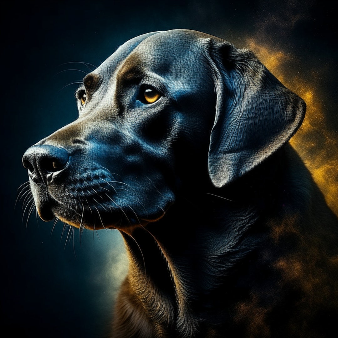 Black Labrador Poster Wall Art Ethereal Photo Home Decor Printable ...