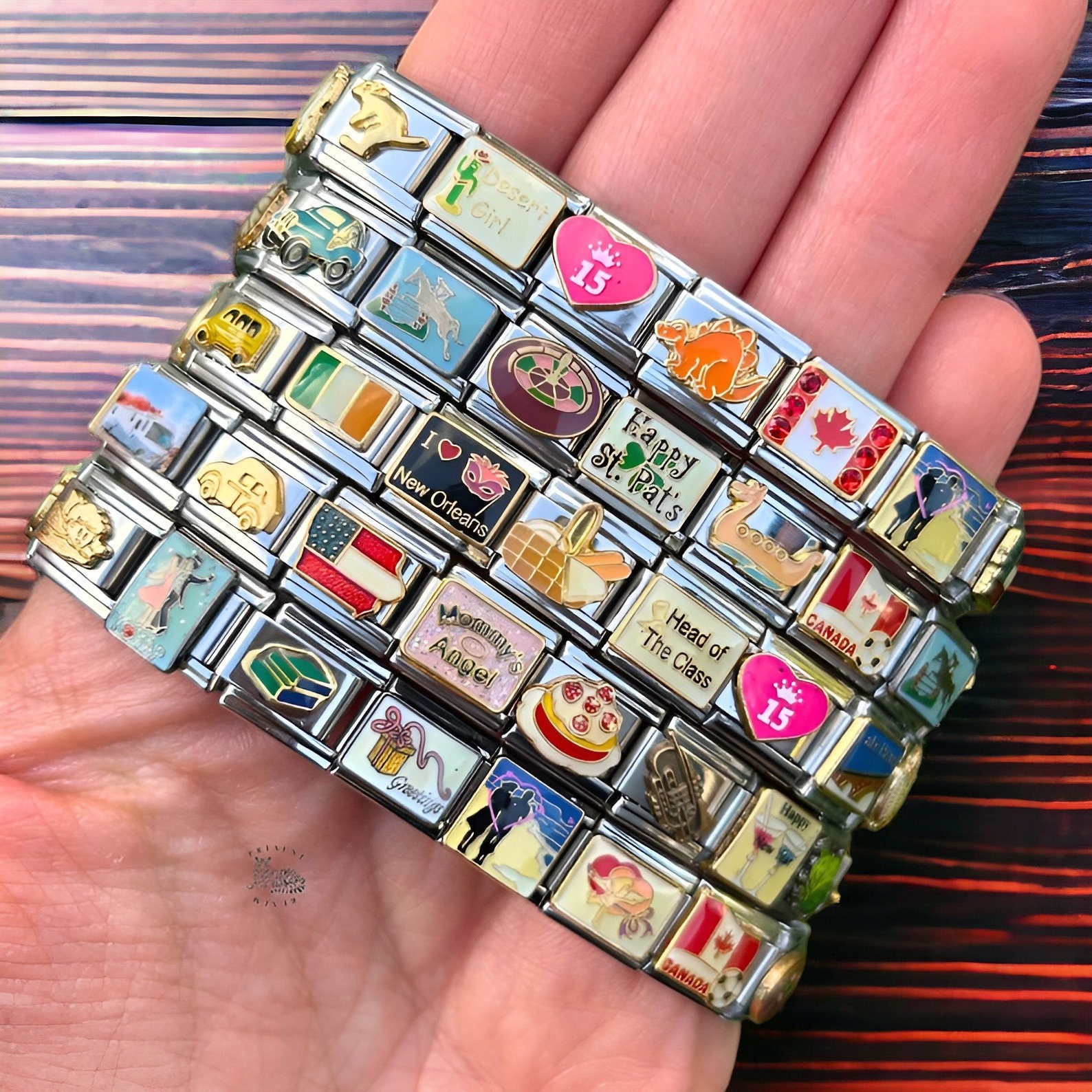 Italian Charm Bracelet, 90s Vintage Italian Charm Bracelets, Custom ...