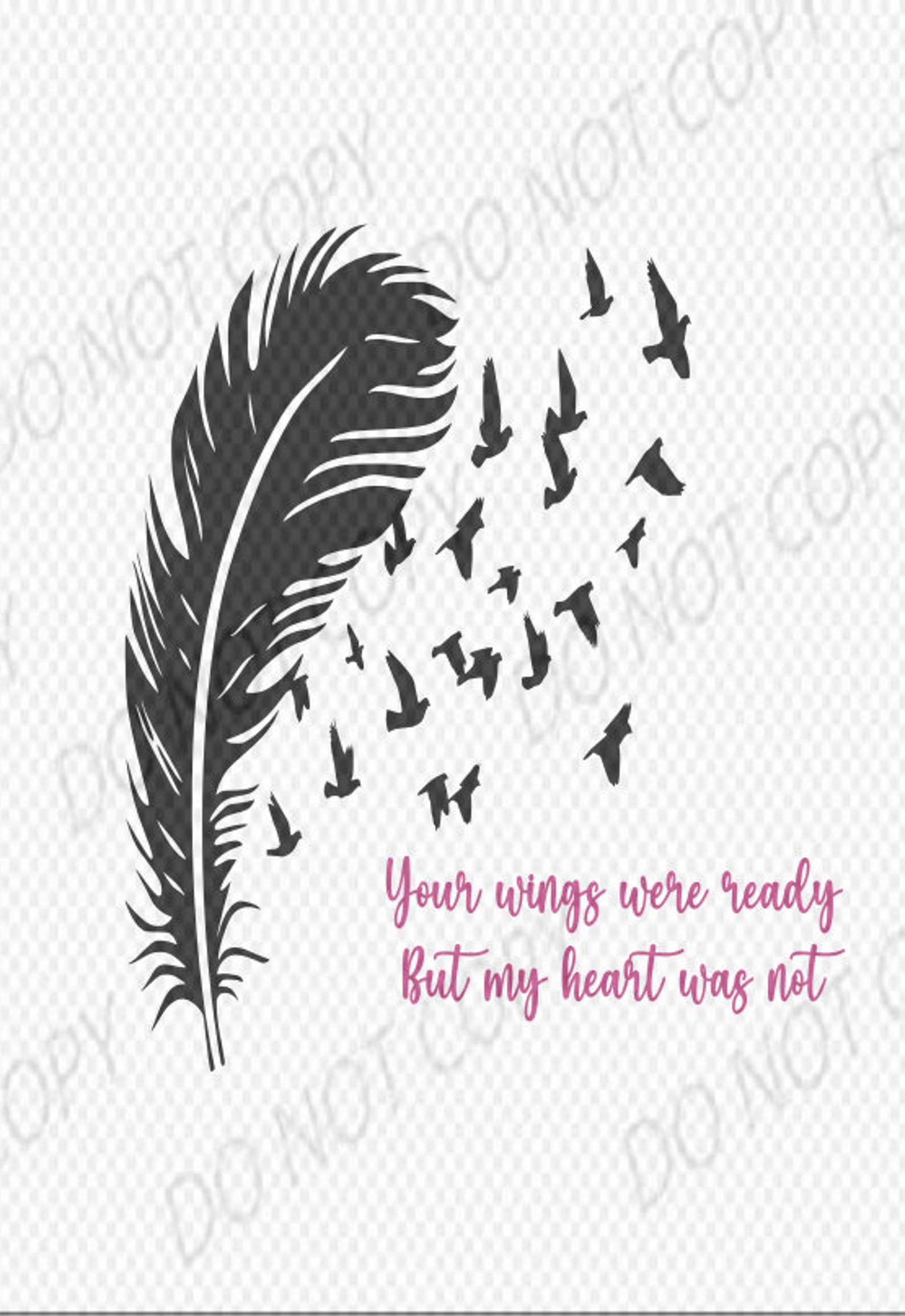 Memorial Feather Svg, Your Wings Were Ready Svg - Etsy