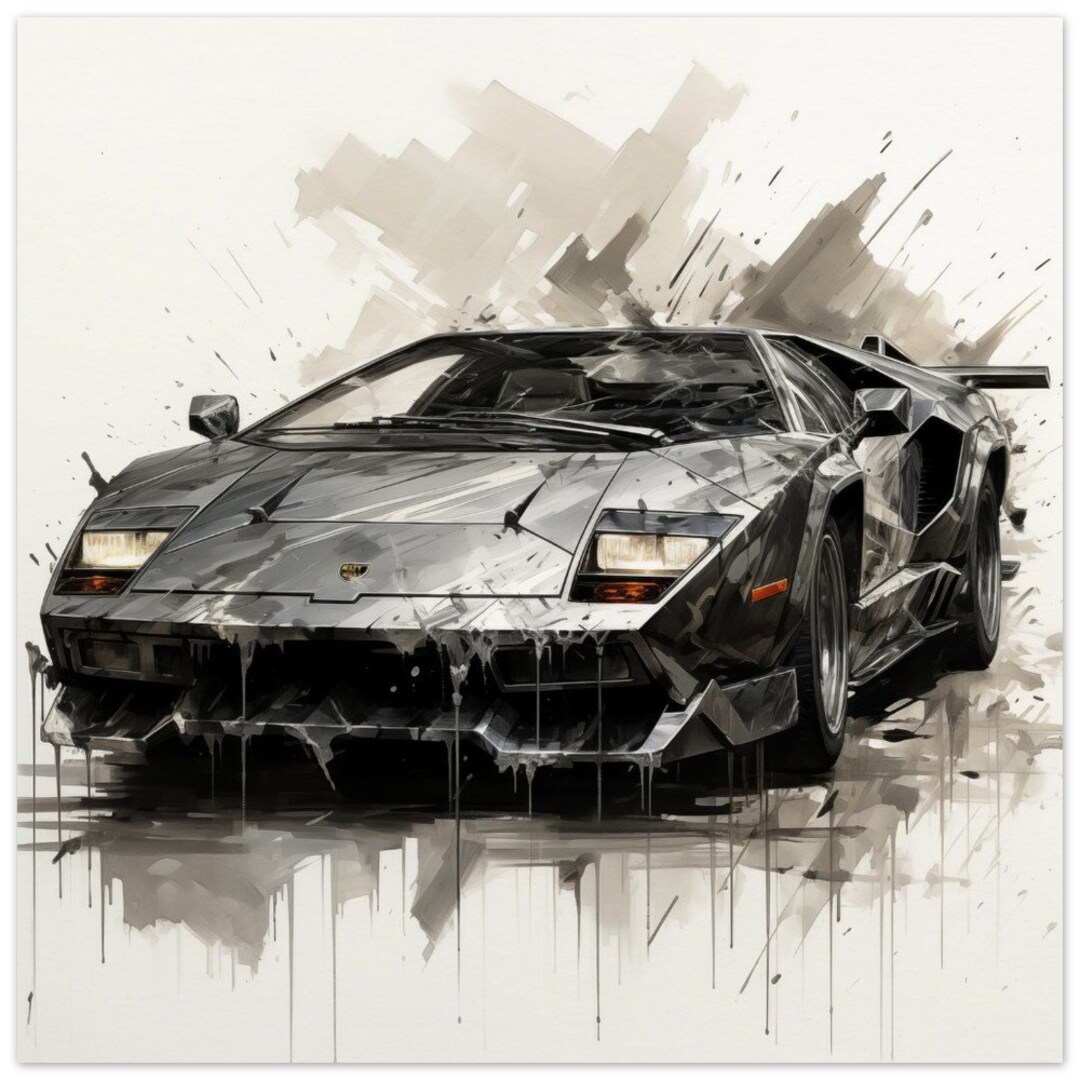 Countach Artwork Lamborghini Supercar Car Decorative Poster Premium ...