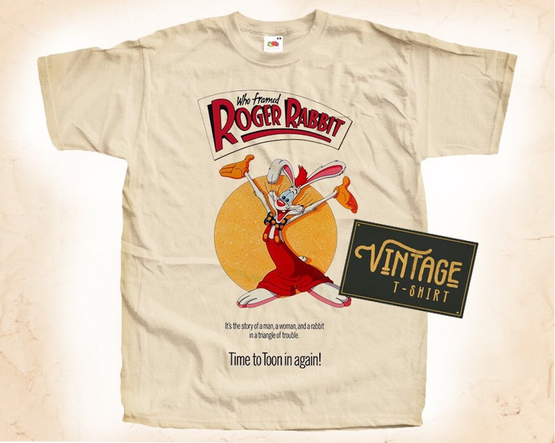 Who Framed Roger Rabbit V1 Tshirt Vintage Natural Color Men's Tshirt ...