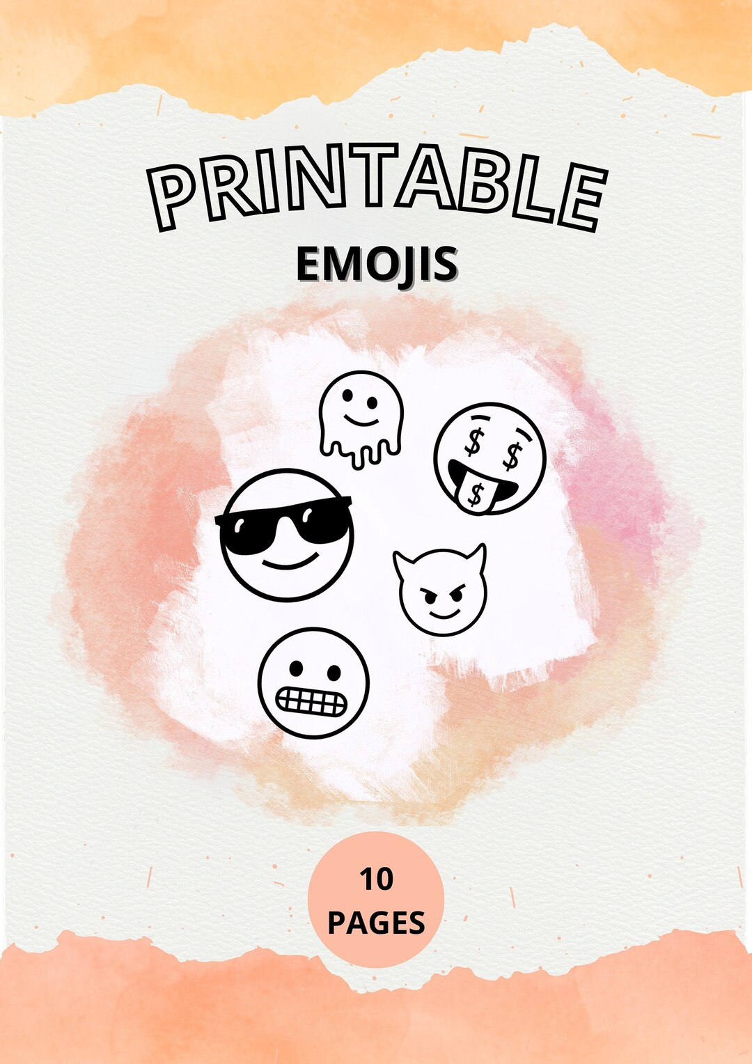 Set of 10 Printable Emoji Sheets - Etsy