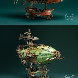 Steampunk Airship Model: Jules Verne Fantasy Craft DIY Wooden Toy - Etsy
