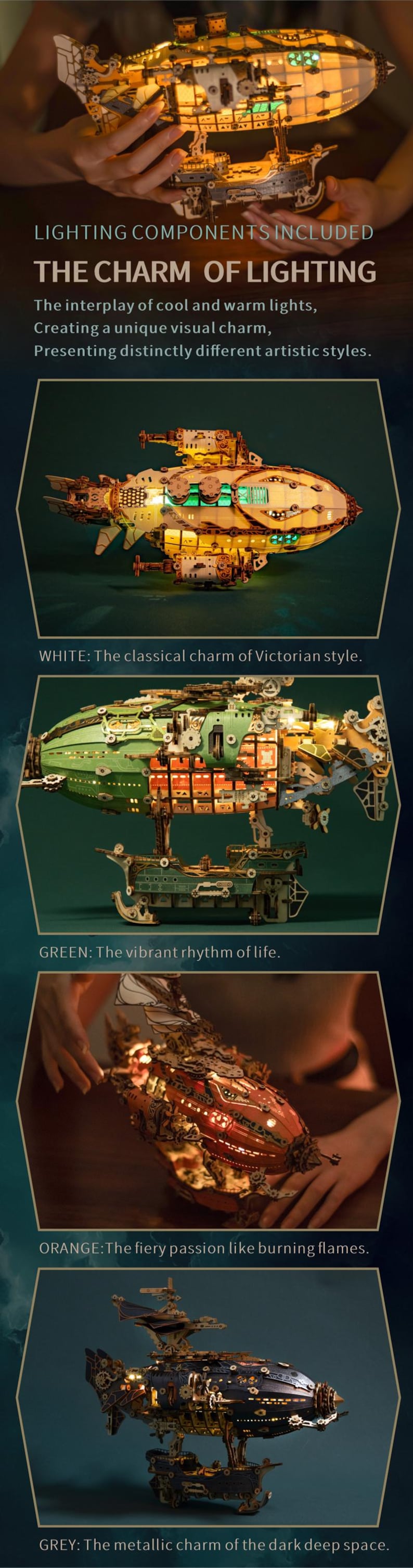 Steampunk Airship Model: Jules Verne Fantasy Craft DIY Wooden Toy - Etsy