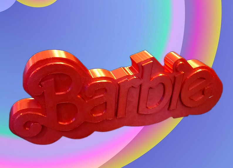 Barbie Logo SIGN Freestanding 3D Print Choose a Color Hanging Lay Flat ...