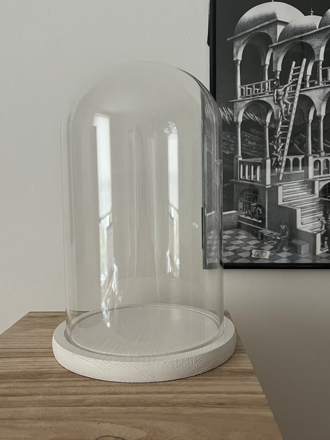 Large Glass Dome With White Wooden Base 25 V 15 Cm h, W Extra Large ...