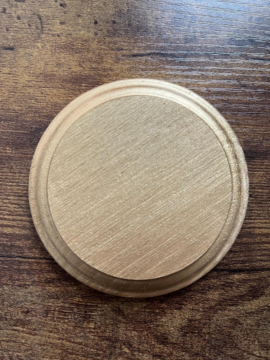 Gold Circular Wooden Display Base With Felt Bottom | 9.5cm Diameter ...