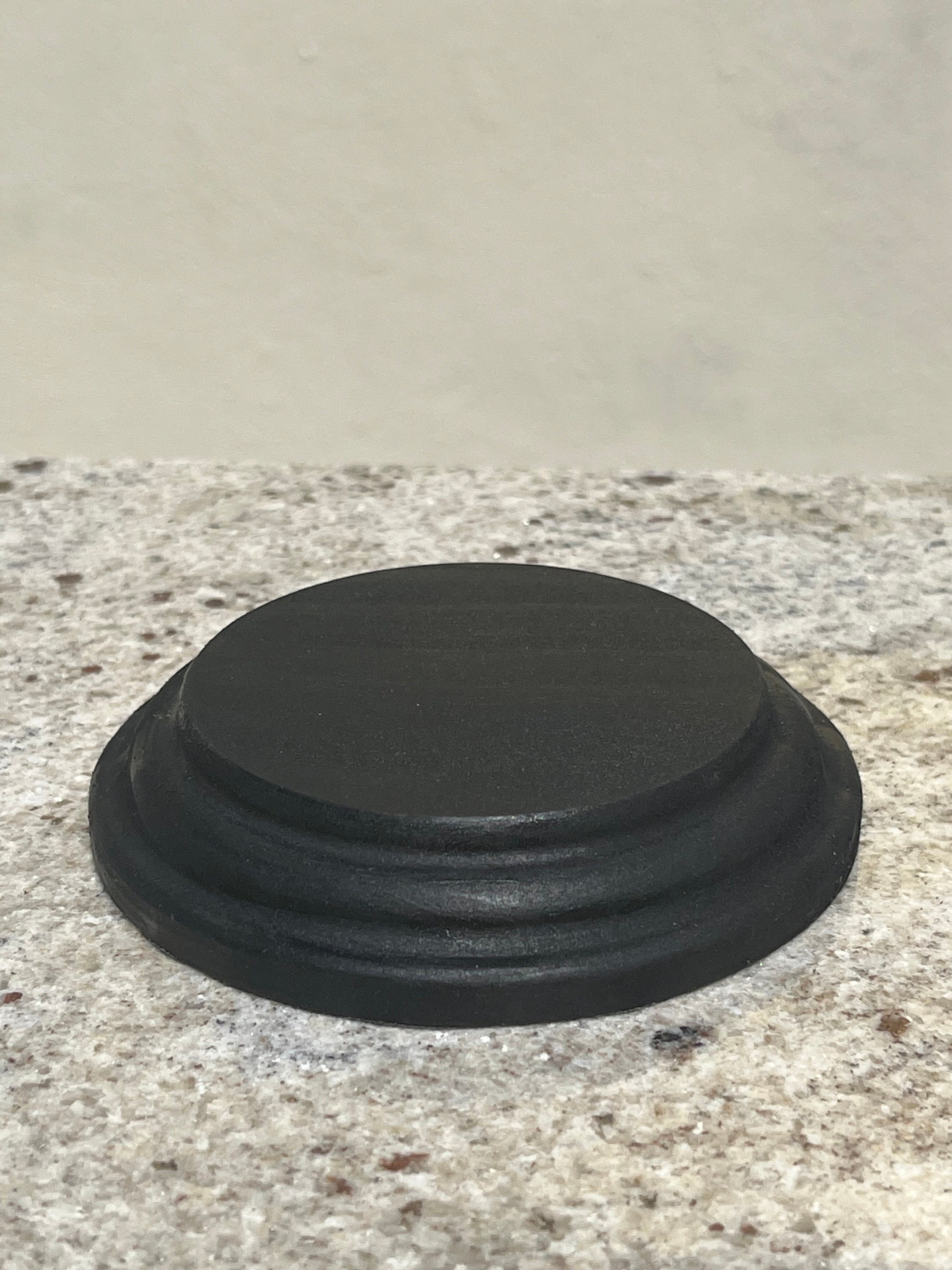 Black Circular Wooden Display Base With Felt Bottom 9.5cm Diameter ...