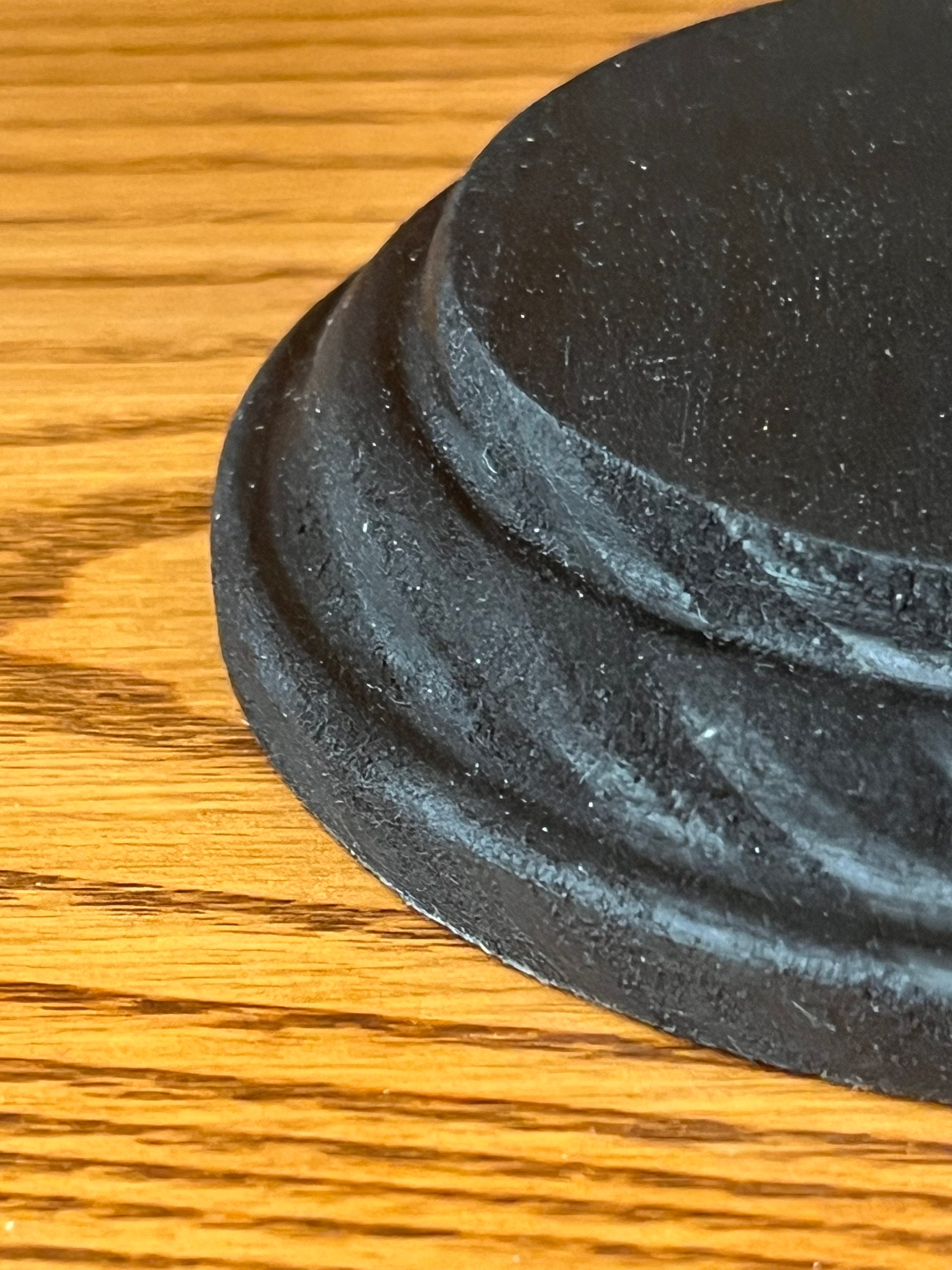 Black Circular Wooden Display Base With Felt Bottom 9.5cm Diameter ...