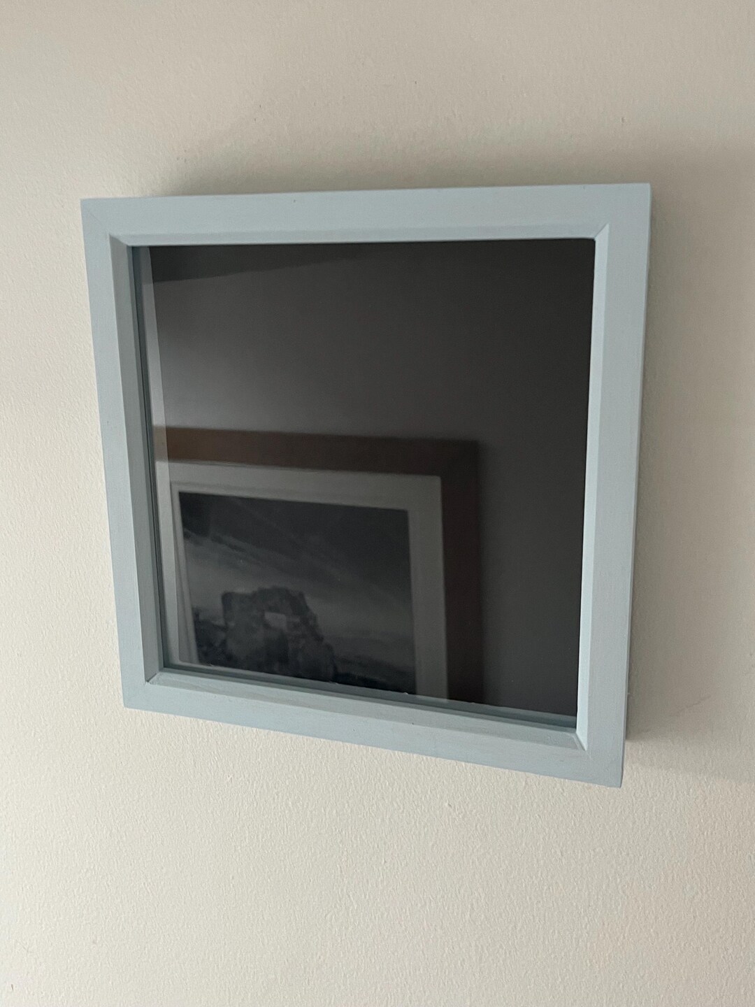 Large Baby Blue Deep Box Frame Square | 22 V 22 Cm (h, W) | Med Shadow ...