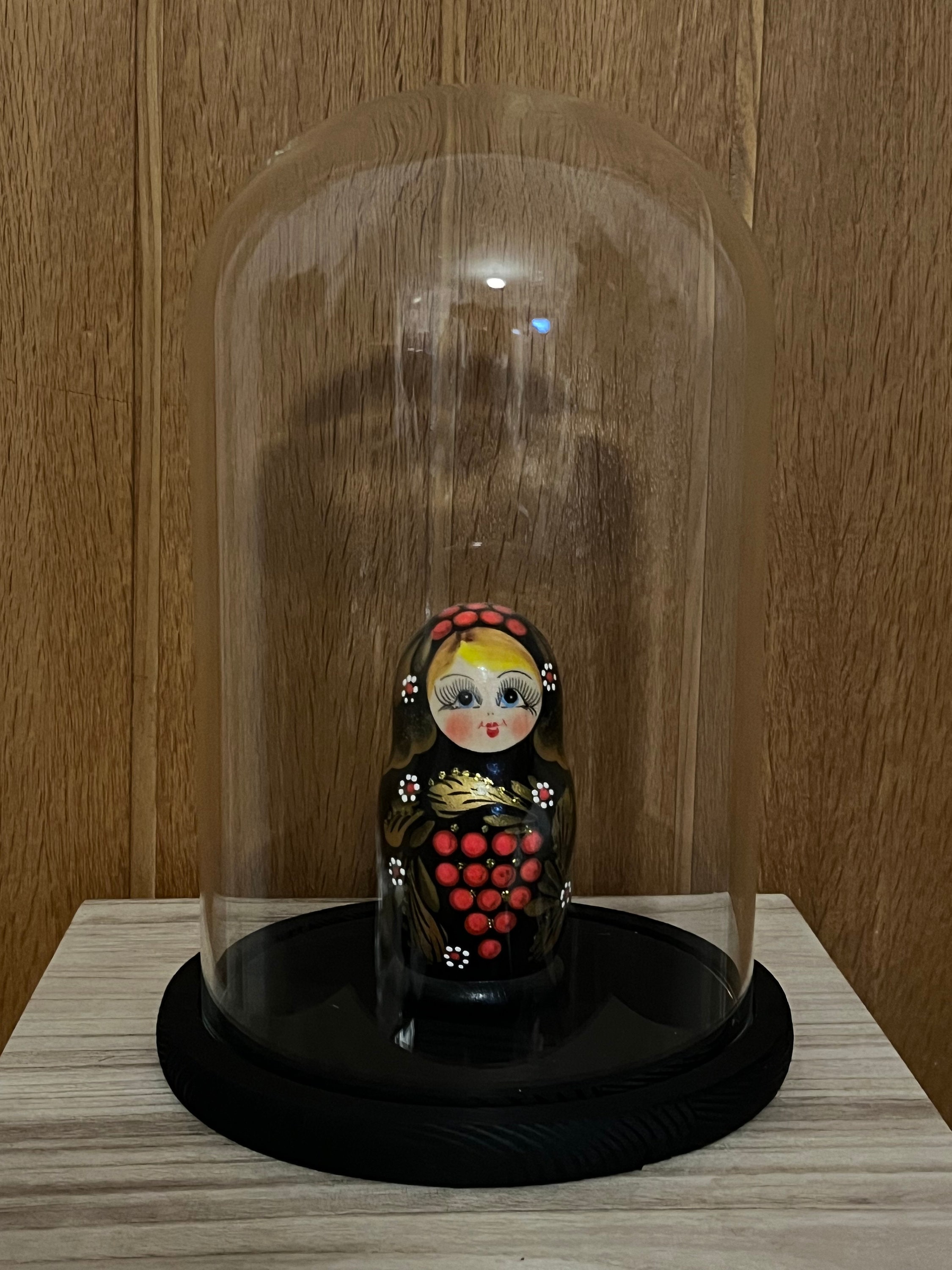 Large Glass Dome With Black Wooden Base | 26 V 17 Cm (h, W) | Extra ...