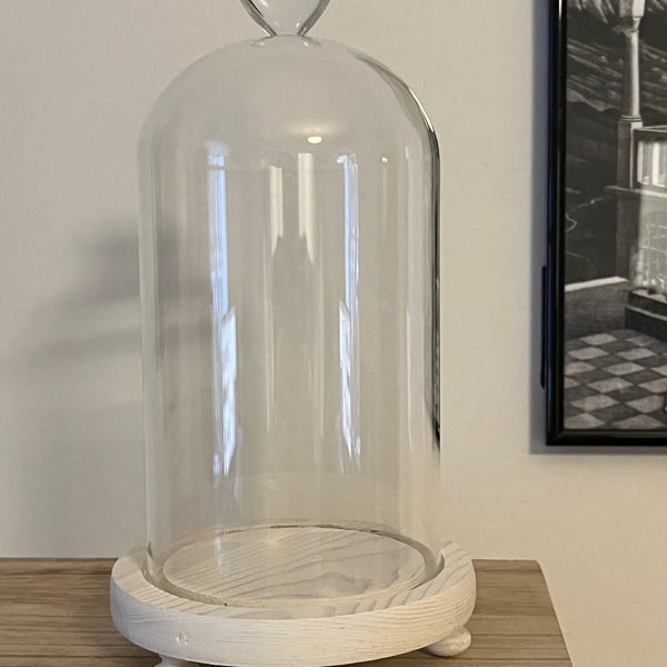 Glass Cloche Bell Jar Display Dome With Wooden Base - Etsy