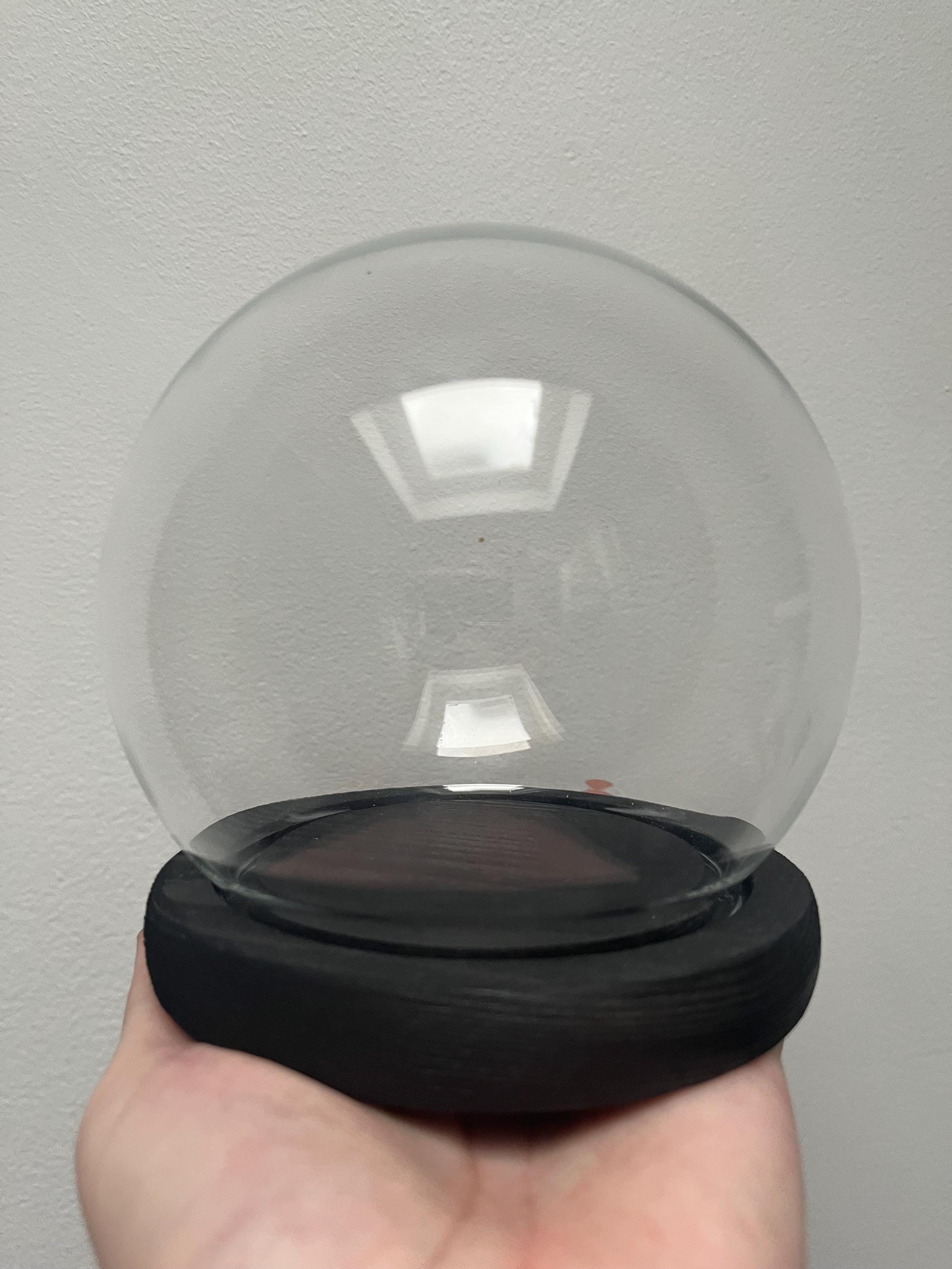 Medium Round Glass Dome With Black Wooden Base | 13 V 11 Cm (h, W ...