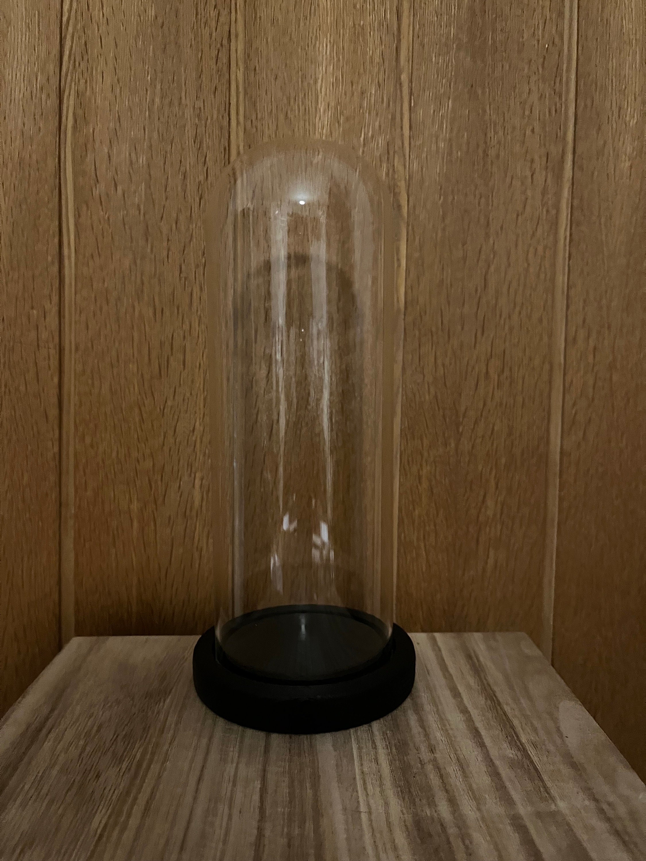 Tall Glass Dome With Black Wooden Base 25 V 9 Cm h, W Long Tall Bell ...
