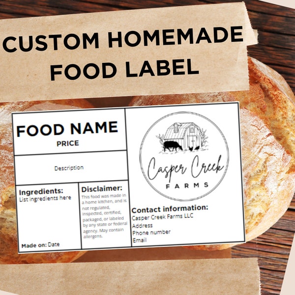 Cottage Food Label - Etsy