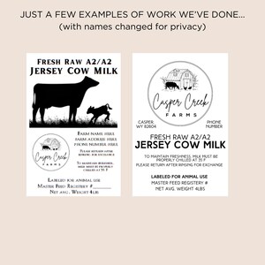 Custom Raw Milk Dairy Sticker Label - Etsy