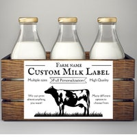 Cow's Milk Label, Milk Labels, Cow Printables, Fresh Milk Labels, Milk ...