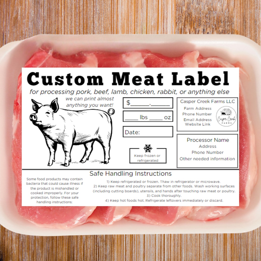 Custom Farm Fresh Meat Processing Sticker Label - Etsy