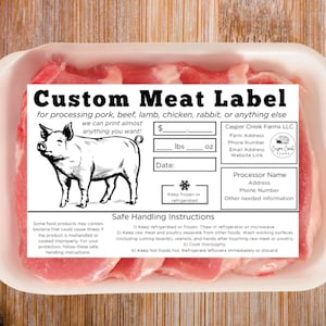 Custom Farm Fresh Meat Processing Sticker Label - Etsy