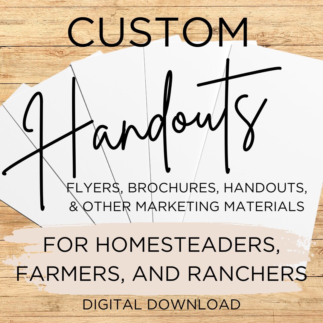 Custom Flyers, Brochures, Handouts, & Marketing Materials - Etsy