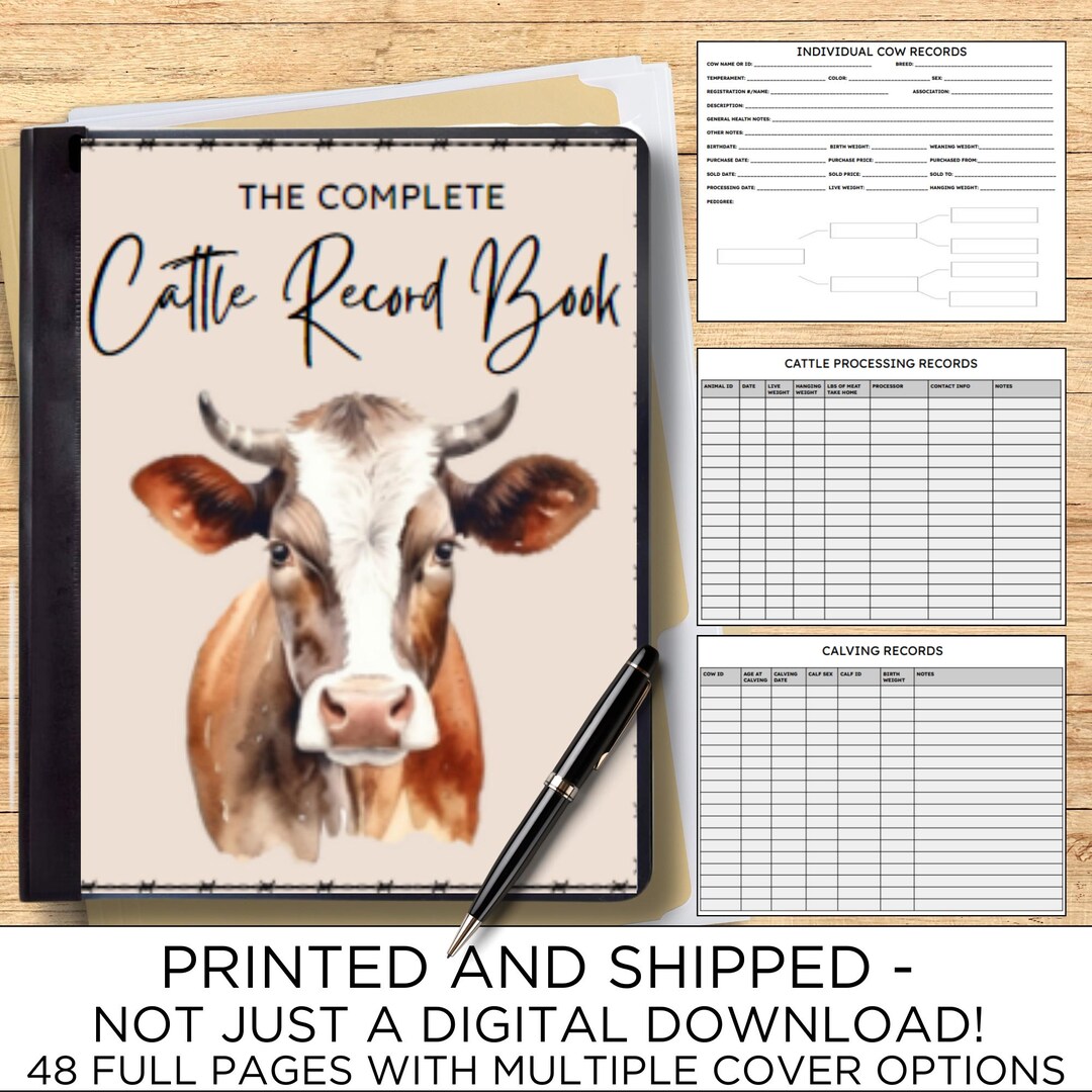 The Complete Cattle Record Book - Physical Copy - Etsy