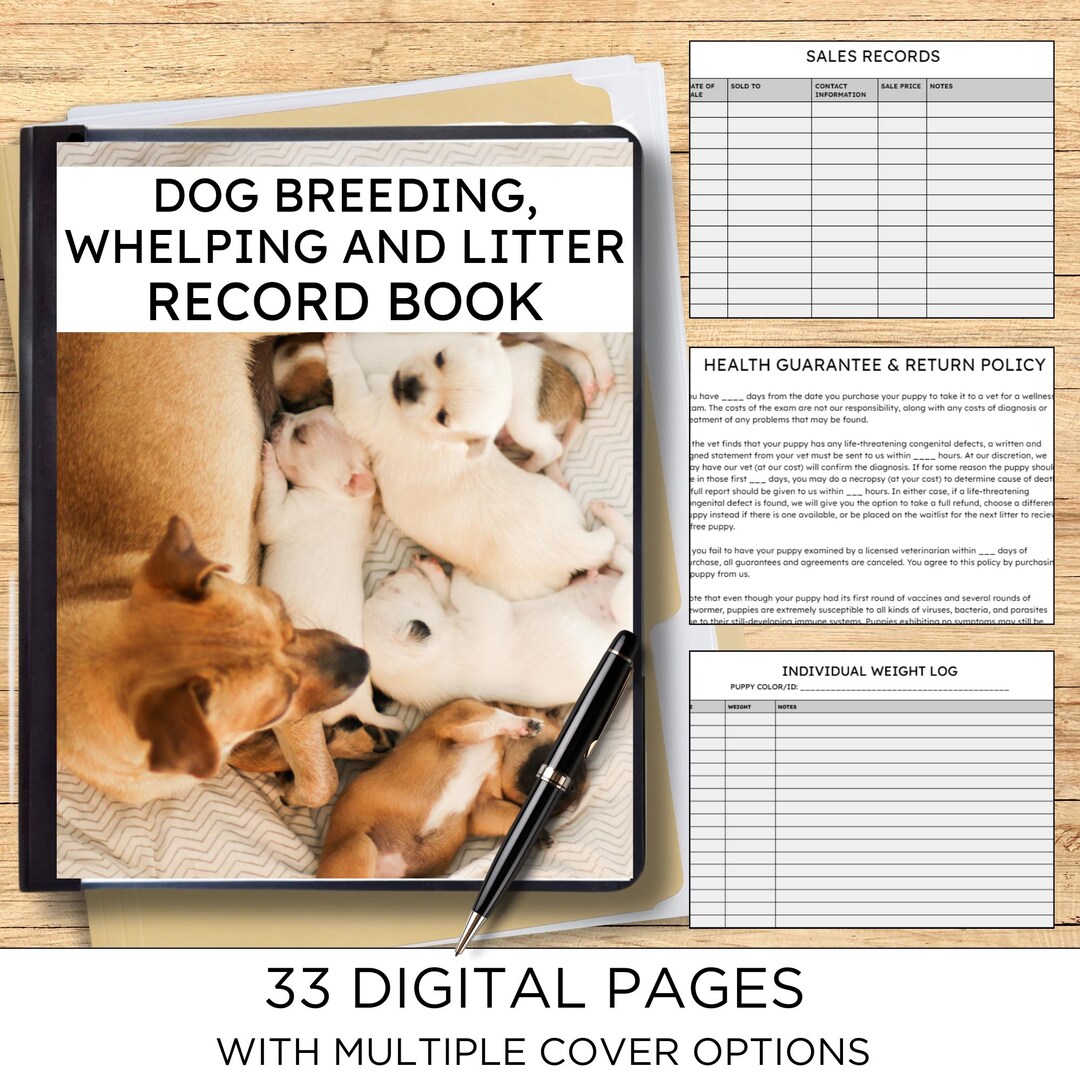 Dog Breeding, Whelping, and Litter Record Book - Digital Copy - Etsy