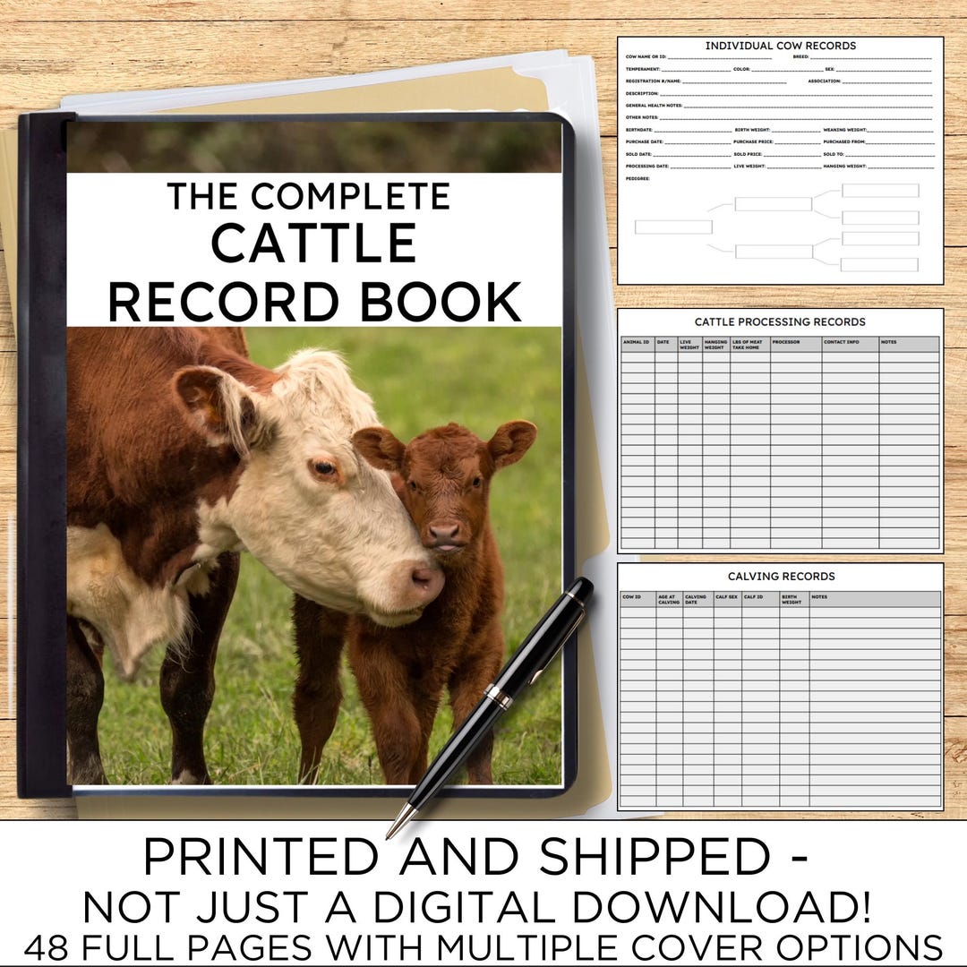 The Complete Cattle Record Book - Physical Copy - Etsy