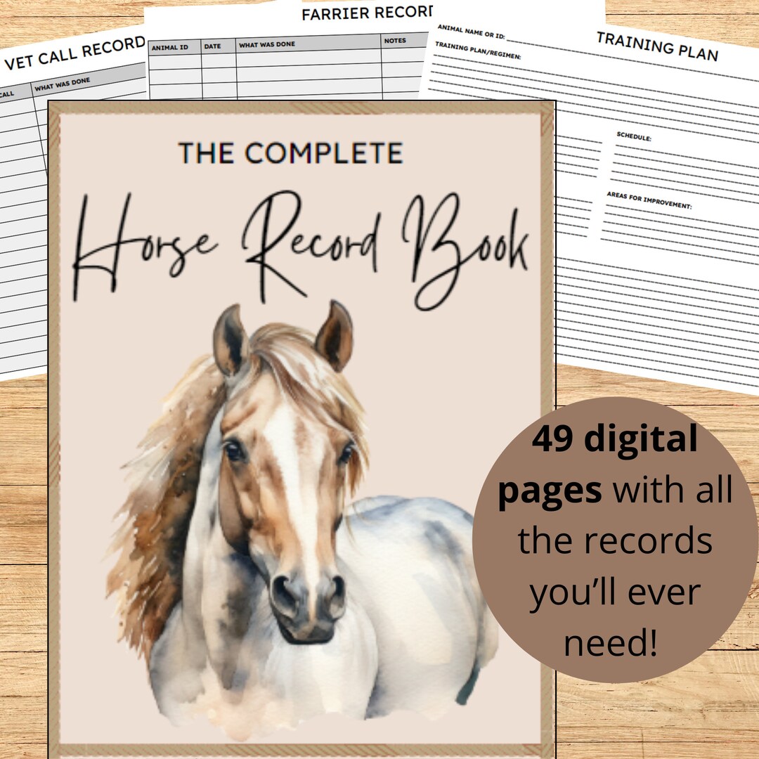 The Complete Horse Record Book - Etsy