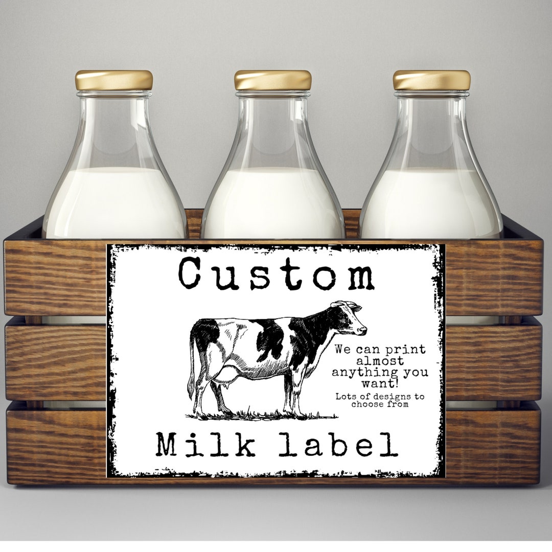Custom Raw Milk Dairy Sticker Label - Etsy