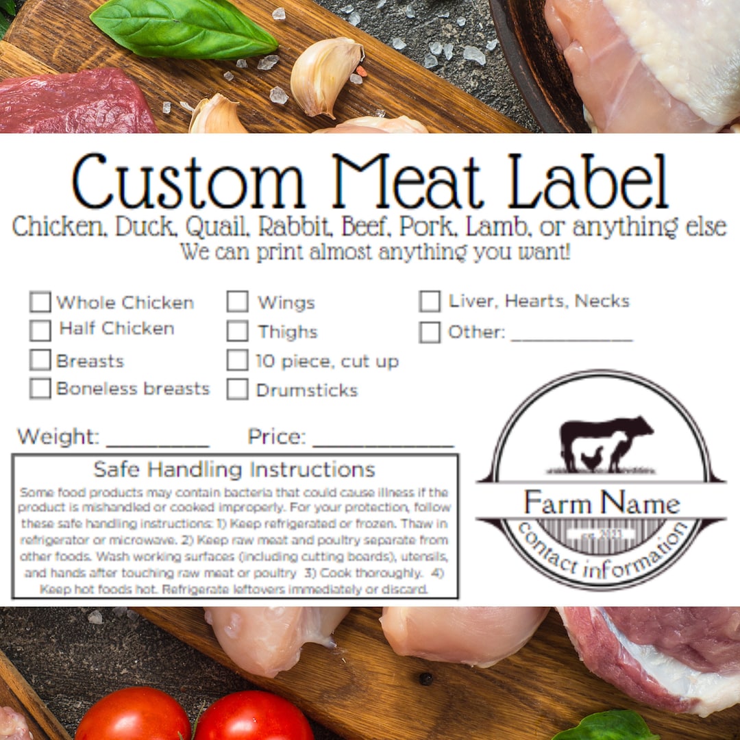 Custom Farm Fresh Meat Processing Sticker Label - Etsy