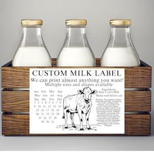 Custom Raw Milk Dairy Sticker Label - Etsy