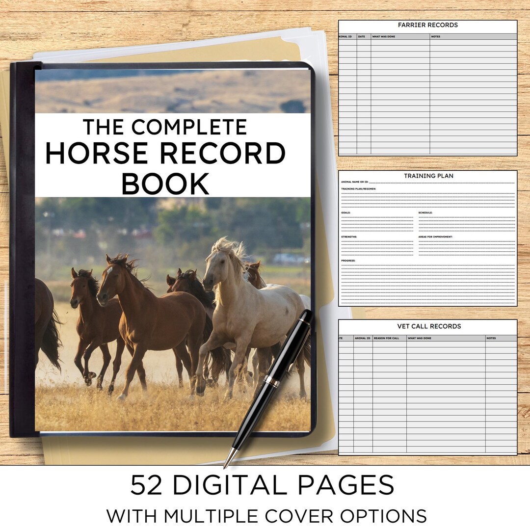 The Complete Horse Record Book - Digital Copy - Etsy