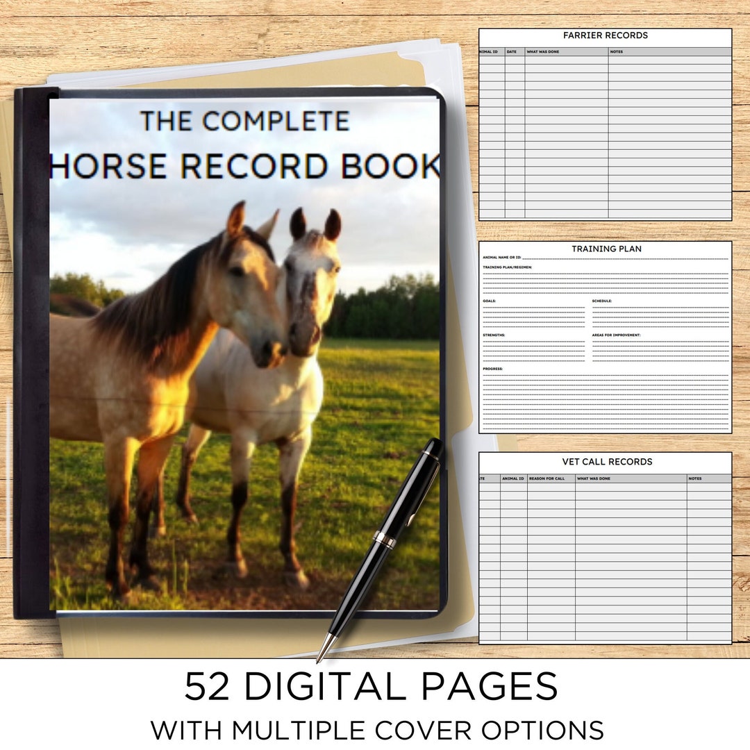The Complete Horse Record Book Digital Copy - Etsy