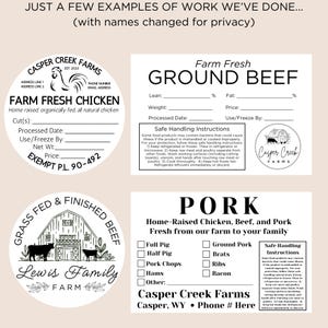 Custom Farm Fresh Meat Processing Sticker Label - Etsy
