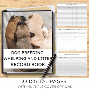 Dog Breeding, Whelping, and Litter Record Book - Digital Copy - Etsy