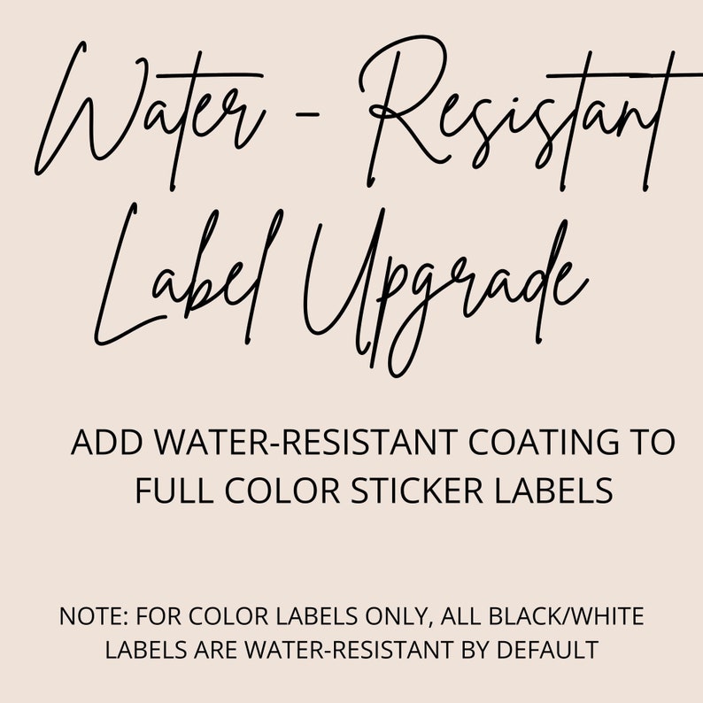 Water-resistant Upgrade for Color Labels - Etsy