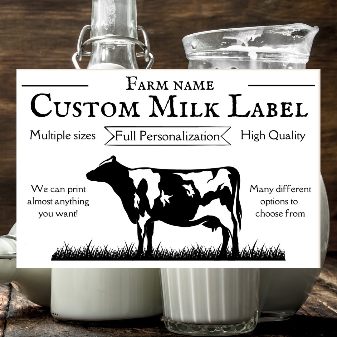 Custom Raw Milk Dairy Sticker Label - Etsy