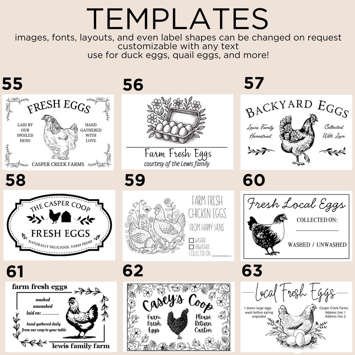 Custom Personalized Black and White Water-resistant Label Sticker for ...