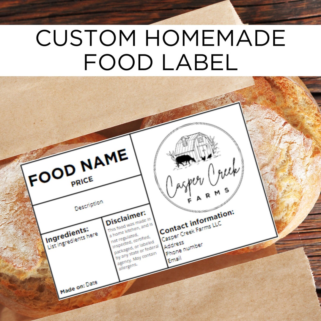 Custom Homemade Food Label Stickers - Etsy