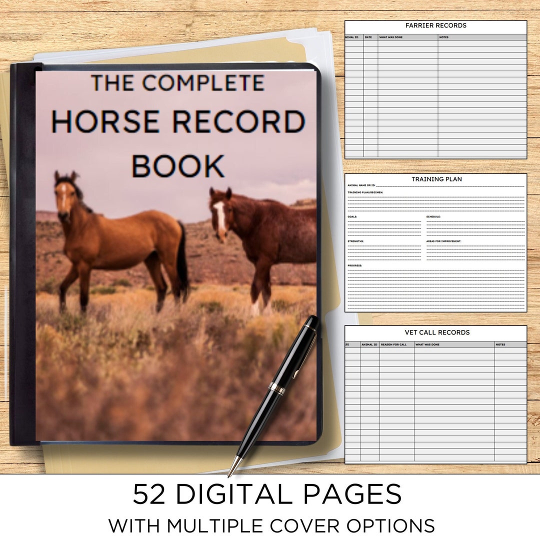 The Complete Horse Record Book Digital Copy - Etsy