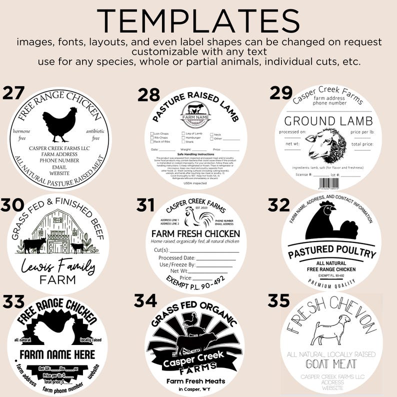 Custom Personalized Black and White Water-resistant Label Sticker for ...