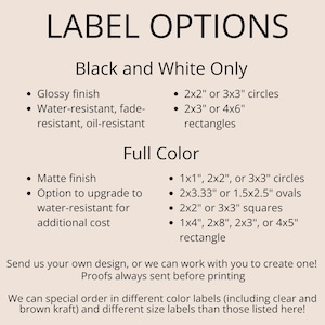 Custom Homemade Food Label Stickers - Etsy